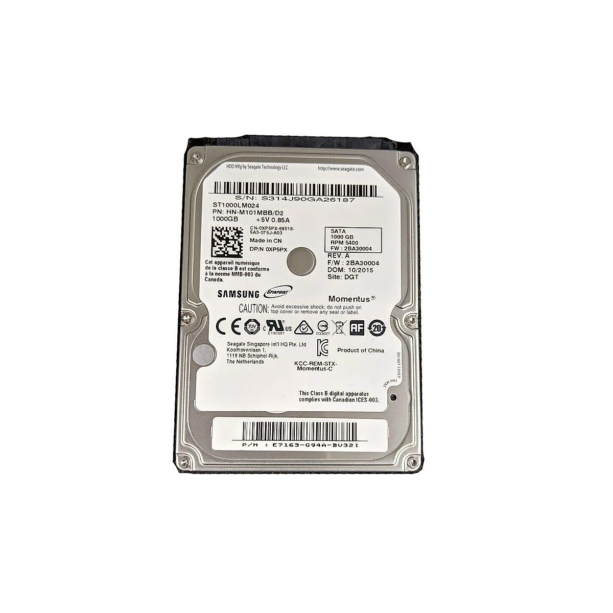 Dell 1TB 5.4 3Gbps 2.5" SATA Hard Drive XP5PX (Renewed)