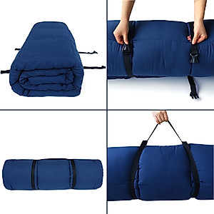 Cot Mattress Topper (Improved Thickness), Quilted Cot Pads for Camping, Soft Comfortable Sleeping Cot Mattress Pad Only, Camping Mattress Pad 75"x30" for Camp Cot/Rv Bunk/Narrow Twin Beds, Navy