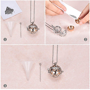 Minicremation Cremation Jewelry Urn Pendant Necklace for Ashes with Hollow Ball Keepsake Memorial Jewelry for Ashes (Rose Gold)