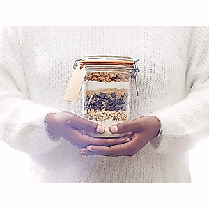 Le Parfait Super Terrine - 1L French Glass Canning Jar w/Straight Body, Airtight Rubber Seal & Glass Lid, 32oz/Quart (Single Jar) Stainless Wire