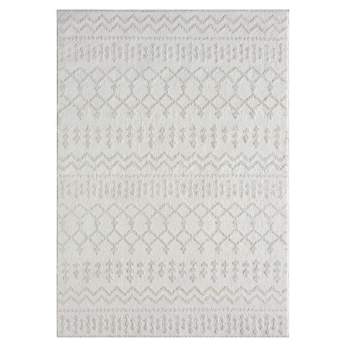 LUXE WEAVERS Ibiza Collection 8742 Cream 6x9 Modern Abstract Area Rug