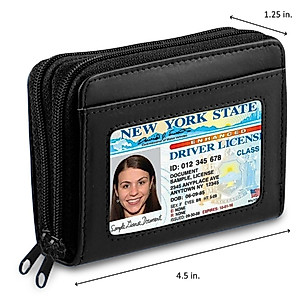 Ciana Credit Card Wallet with ID Window RFID Blocking Genuine Leather Credit Card Organizer for Women Soft, Smooth & Durable