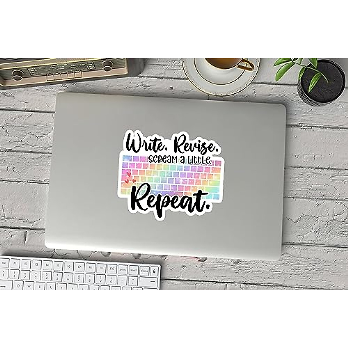 Miraki Write Revise Scream A Little Repeat Sticker, Writing Sticker, Book Lover Sticker, Book Worm Sticker, Water Assitant Die-Cut Vinyl Funny Decals for Laptop, Phone, Water Bottles, Kindle Sticker