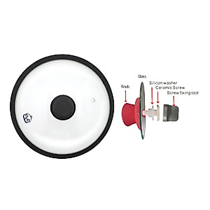 OEC Vented Splatter Guard Microwave Glass Cover with Easy-Grip Handle - 100% Food Grade Tempered Glass & BPA Free Silicone Rim. Compatible with Plates, Bowls and Meal Prep Containers, Dishwasher Safe