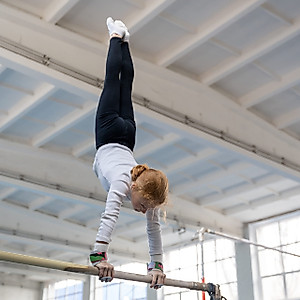 HOLVIST Gymnastics Grips | Leather Made Dowel Gymnastic Grips | Gymnastics Grips for Girls 10-12 | Hook & Loop Gymnastics Grips for Girls 7-9 | 2 Hole Womens Gymnastics Hand Grips (1, Camo)