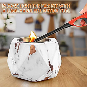 Icnice Concrete Tabletop Fire Pit, Portable Concrete Fire Pit, Ethanol Fire Pit Table Top Firepit, Fire Bowl, Mini Personal Fireplace for Indoor & Garden - Bio Ethanol Fuel