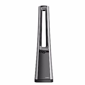 Lasko AC615 Portable Electric Oscillating Stand Up Bladeless Tower Fan with Remote Control for Indoor, Bedroom and Home Office Use, 36.1 inch, Gray/Silver