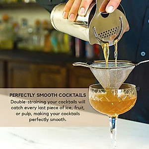 A Bar Above Fine Mesh Strainer – Stainless Steel Strainer for Cocktail Set – Ergonomic, Durable Cocktail Strainer with Handle for Cocktails, Tea & More – Bar & Home Strainers for Kitchen