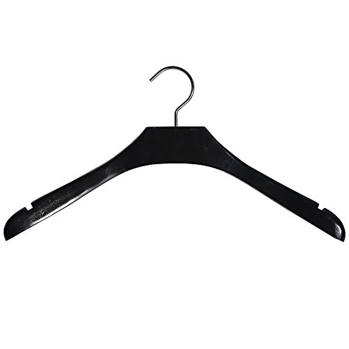 NAHANCO 23417HU Wooden Jacket Hanger, Concave, Home Use, 17", High Gloss Black (Pack of 6)