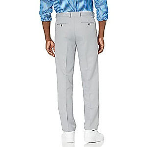 Amazon Essentials Men's Classic-Fit Expandable-Waist Pleated Dress Pant, Light Grey, 31W x 28L