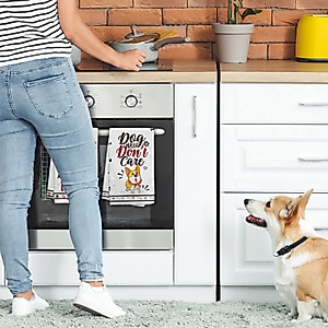 Hexagram Dog Kitchen Towels Decorative Set-Dog Lover Gifts for Women-Dog Lover Owners Mom Gifts-Housewarming Gift-Dog Hand Towels for Kitchen Set of 4-Cute Dish Towel-Tea Towel, Dog Kitchen Decor