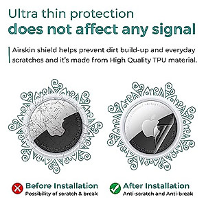 4 Pack Airtag Holder Leather Airtag Keychain with Loop Keyring, Airtag Protective case Includes 4 Screen Protector & 2 Dust Absorber, Airtag Holder Compatible with Apple airtag (Pack of 4)