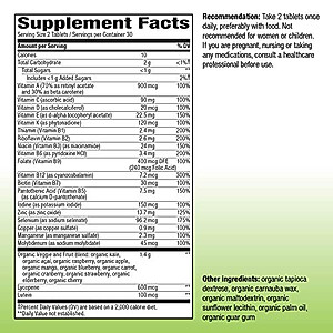 Nature's Way Alive! Garden Goodness Men's Multivitamin, One Serving of Veggies and Fruits**, High Potency B-Vitamins, 60 Tablets