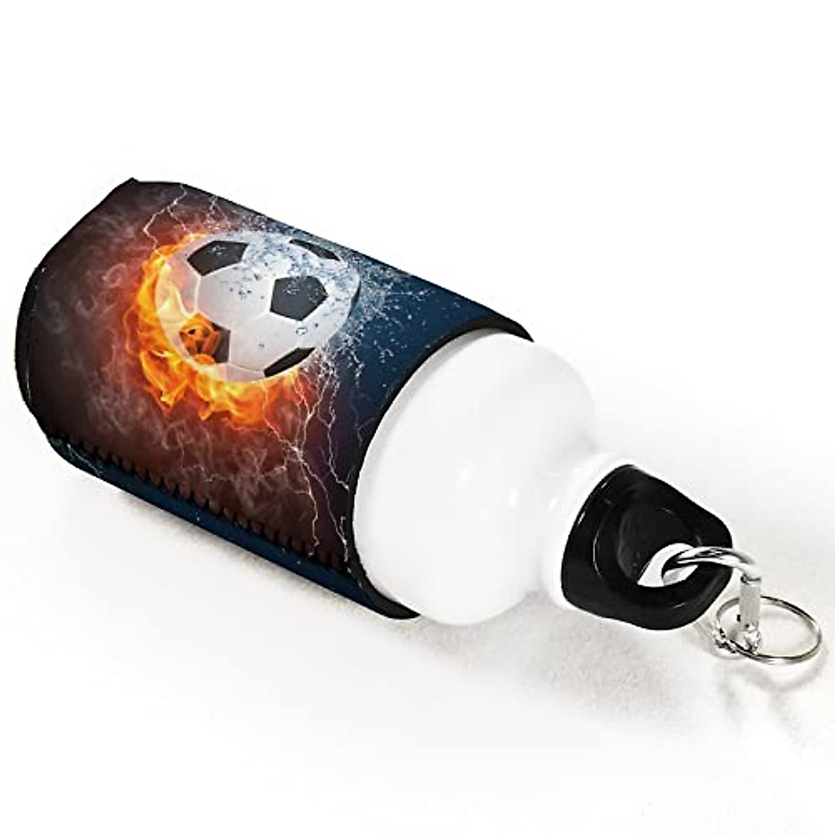 Can Cooler Sleeves Coozies for Cans And Bottles Insulators Soccer Ball Fire Water Print PVC Elastic Reusable