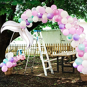 KatchOn, Silver Mermaid Tail Balloon - 25 Inch, Pack of 6 | Silver Mermaid Balloons for Mermaid Balloon Garland | Silver Foil Curve Balloon | Mermaid Tail Foil Balloon for Mermaid Birthday Decorations