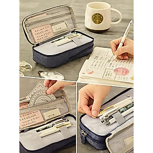 Big Capacity Pencil Case Standing Pen Holder Large Storage Stationery Case Cute Pencil Pouch Bag School College Office Organizer Back to School Supplies for Kids Boys Girls Teens (Green)