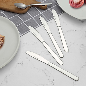 Funnydin 36 Pieces Dinner Knives Set, 8.1 Inches Table Knives Set, Durable Butter Knife, Food Grade Stainless Steel Dinner Knife, Cost-effective Knives Silverware - Mirror Polished, Dishwasher Safe