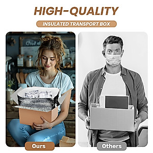 YSSOA Thermo Chill Double Insulated Carton with Foil Insulated Bag Liner, Small Mailing Box, Shipping Box for Mailing, Shipping, Packing, Moving,Box Inside Dimension 6’’x5’’x9’’, 2 Pack.