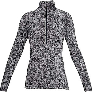 Under Armour Women's Tech Twist ½ Zip Long-Sleeve Pullover , Black (001)/Metallic Silver , X-Large