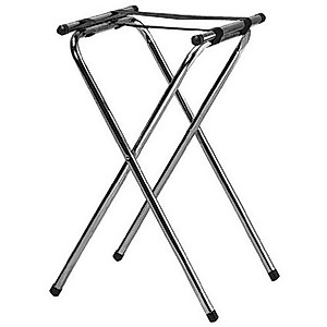 American Metalcraft Polished Chrome Deluxe Metal Tray Stand