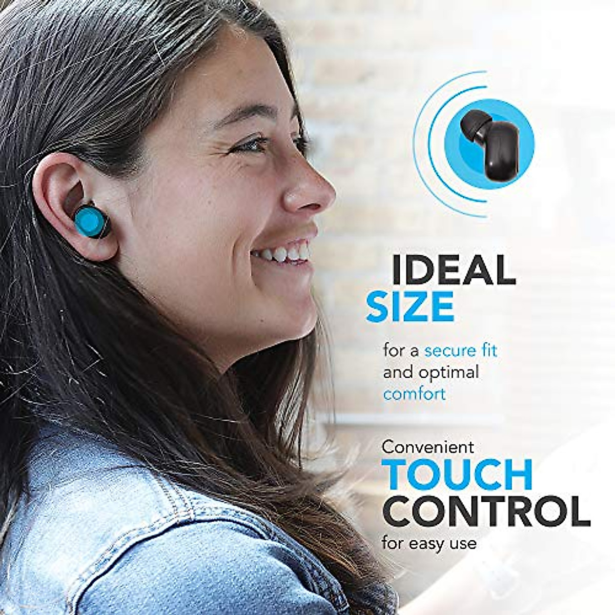 Billboard Bluetooth 5.0 True Wireless Stereo Earbuds with Charging Case, Black