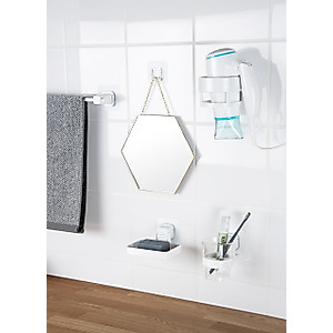 DeHUB Clear Polycarbonate Hooks 10 Packs for Hanging Heavy Duty Wall Hooks Self Adhesive Towel Cloth Coat Hooks for Bathroom Shower Kitchen Door Transparent