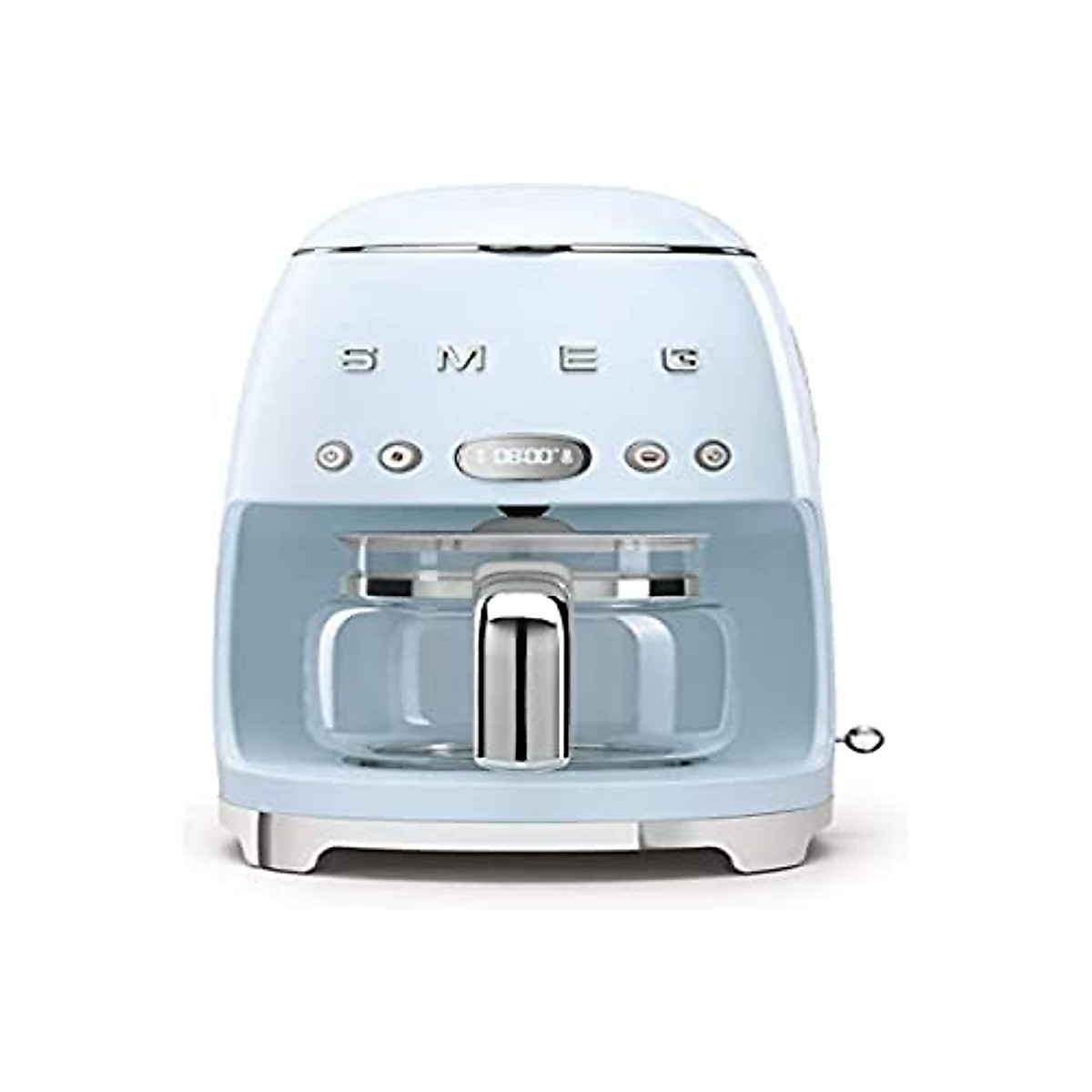 Smeg 50's Retro Style Aesthetic Drip Filter Coffee Machine, 10 cups, Pastel Blue & KLF03PBUS 50's Retro Style Aesthetic Electric Kettle with Embossed Logo, Pastel Blue, 9 Cup