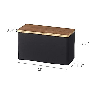 Yamazaki Home Rin Countertop Organizer Bathroom Kitchen Counter Organizer Metal Toiletries Holder - Steel + Wood