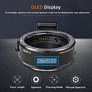 EF-E 5th Lens Adapter, VILTROX Auto-Focus EF to E5 Mount Lens Adapter Ring Lens Converter Control Ring Compatible with Canon EF/EF-S Lens to Sony E Mount Camera A7/A7R/A7S/A7M/A6500/A6400/A6000