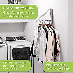 EOPRO Wall Mounted Drying Rack, Clothes Drying Rack Hanger, Closet Organizers and Storage with Aluminum, Folding Coat Rack Shelf Storage Organizer Space Savers…