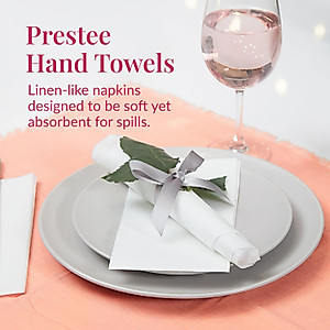 50 Linen Feel Disposable Bathroom Napkins - White | Disposable Guest Towels | Wedding Napkins | Paper Napkins | Disposable Paper Hand Towels for Guest Bathroom, Parties, Weddings, Dinners Or Events