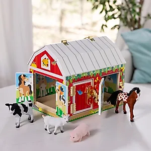 Melissa & Doug Latches Barn Toy - Sensory Activity, Doors And Locks Toy, Farm Animals Learning Toy For Kids Ages 3+