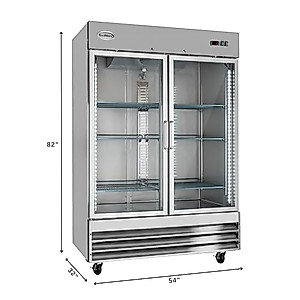 KoolMore RIF-2D-GD Commercial Upright, Freezer Double Door, Stainless Steel