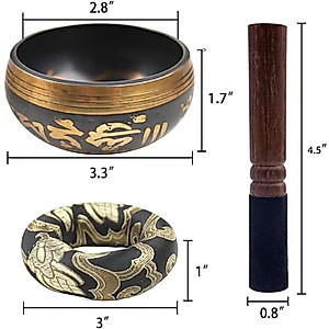 Domestar Tibetan Singing Bowl Set – Hand Hammered Meditation Sound Bowls, Premium Quality Singing Bowl For Yoga Meditation, Sound Therapy, Spiritual Gatherings And Stress Relief (3.3 Inch)