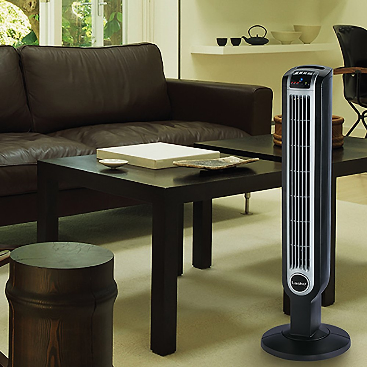 Lasko 2505 Portable Electric 36”Oscillating Tower Fan with Fresh Air Ionizer, Timer and Remote Control for Indoor, Bedroom and Home Office Use, 36 Inch, Black