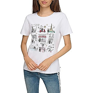 Karl Lagerfeld Paris Women's Logo T-Shirt, White
