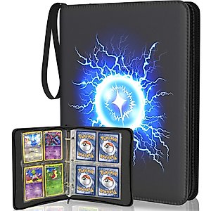 Tequilafy Pocket Trading Card Binder Compatible with Pokemon, Carrying Case Album, Cards Protector for TCG, MTG, YuGiOh, Sport Cards Holder Up to 400 Cards