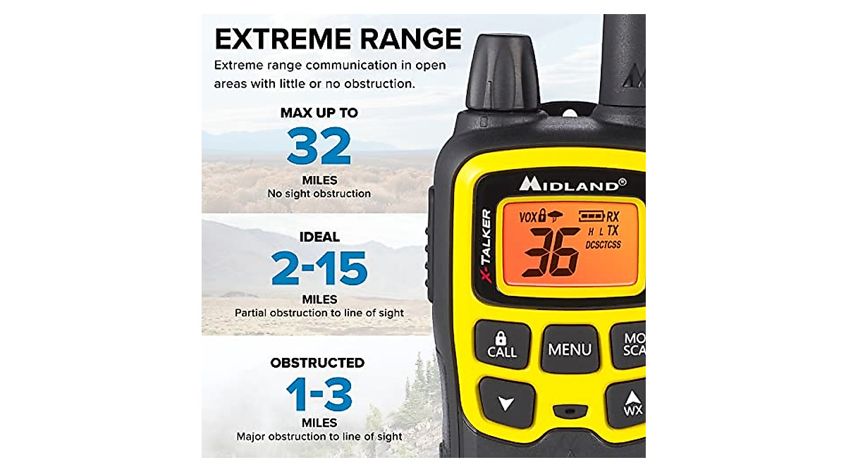 Midland X-TALKER 36-Channel FRS Two-Way Radio – Long Range Walkie Talkie