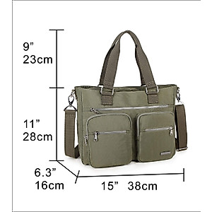 Crest Design Nylon Shoulder Bag Handbag, Teacher Nurse Tote Organizer (Army Green)