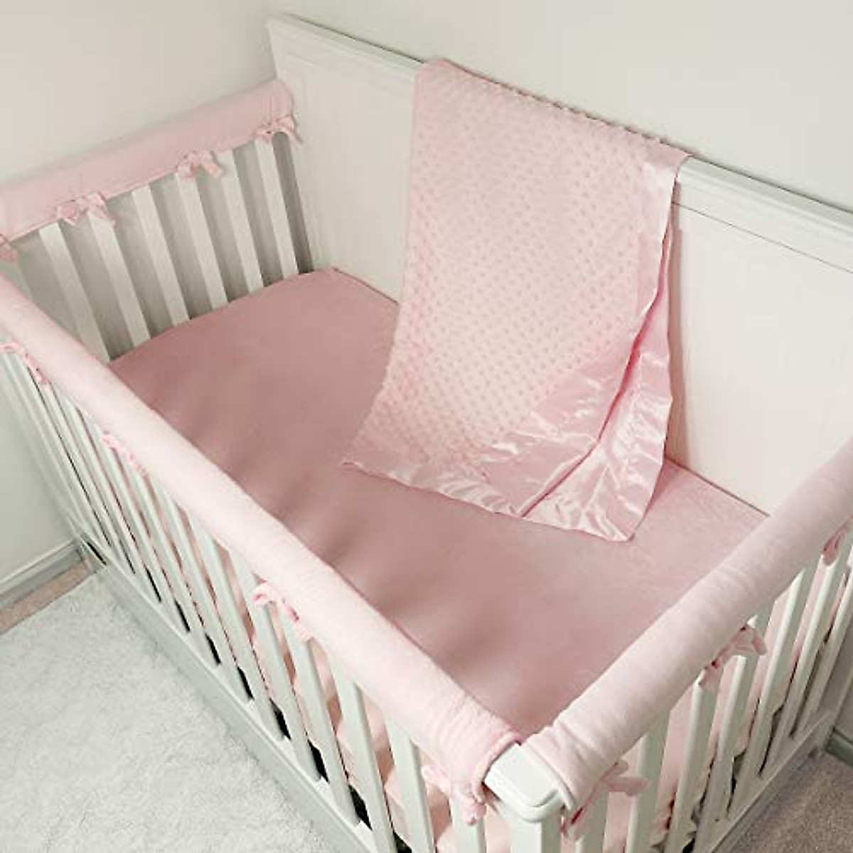 American Baby Company Heavenly Soft Chenille Minky Dot Receiving Blanket, Pink, 30" x 40", for Boys and Girls