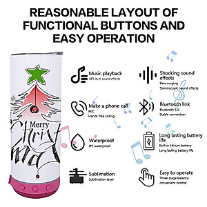 HIZEE 12pack 20oz cups Bluetooth Sublimation Tumbler with Straw and Lid, Double-Wall Stainless Steel Vacuum Insulation Tumbler Blank, RemovableRechargeable Bluetooth Wireless Speaker miexd