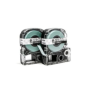 Epson LabelWorks InvisiLabels Bundle - 2 Clear 1/2" (12mm) Tapes - 212BMCPX, 212WMCPX
