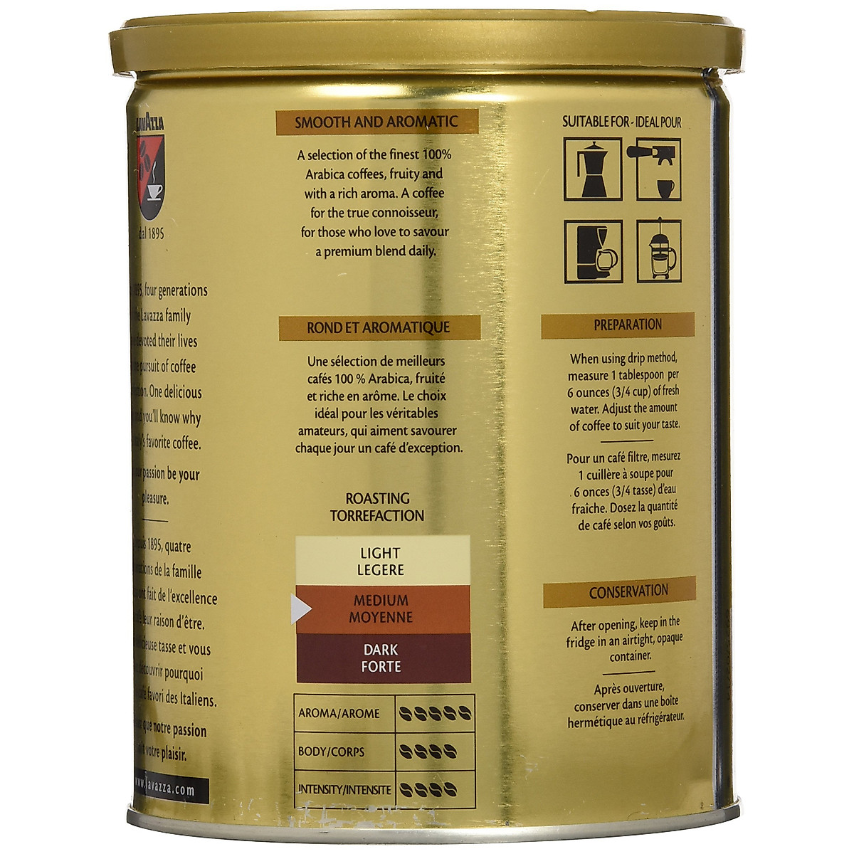 Lavazza Qualita Oro Ground Coffee, 8.8 Ounce (Pack of 1) - Packaging May Vary