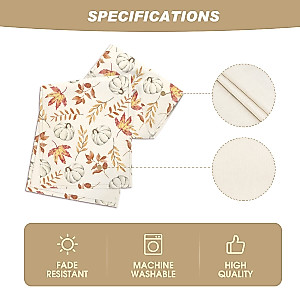 Artoid Mode Orange Pumpkins Fall Maple Leaves Fall Table Runner, Seasonal Autumn Kitchen Dining Table Decoration for Home Party Decor 13x72 Inch