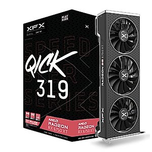 XFX Speedster QICK319 Radeon RX 6750XT CORE Gaming Graphics Card with 12GB GDDR6 HDMI 3xDP, AMD RDNA 2 RX-675XYJFDP