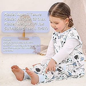 Toddler Sleep Sack, Sleep Sack 2t-3t, Light Weighted Sleep Sack Baby Wearable Blanket, Toddler Baby Sleep Sacks with Feet, Sleeveless Soft Toddler Sleeping Sack