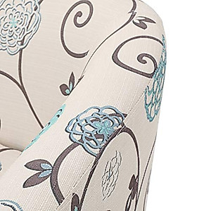 Christopher Knight Home Preston Fabric Club Chair, White / Blue