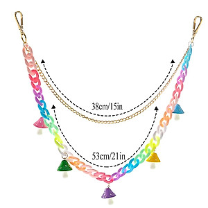 Zehope Layered Pant Chains Colorful Mushroom Jean Chain Hip Hop Wallet Chains for Women