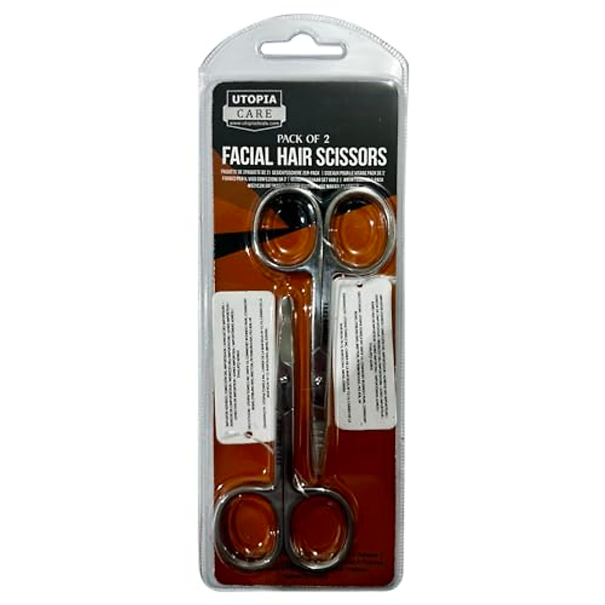 Utopia Care Eyebrow Scissors, Small Scissors for Men and Women - Curved and Rounded Nose Hair Scissors for Grooming Mustache, Beard, Eyelashes, Ear Hair Trimming- Professional Stainless Steel - Silver