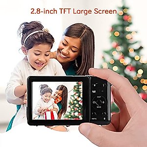 Digital Camera for Photography, FHD 1080P 20MP Point and Shoot Camera with 2.8" TFT LCD, Compact Rechargeable Vlogging Cameras for Kids,Beginner,Students,Teens,Elders (Red)